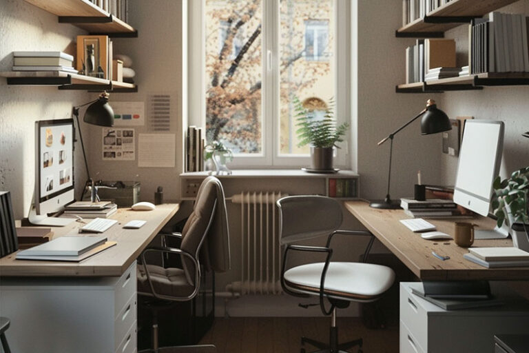 How to Maximize Space in an Office For 2 - Home Cadet